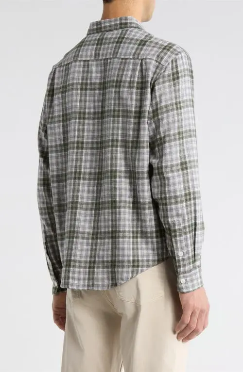 925 ORIGINALS Foreman Classic Fit Plaid Flannel Button-up Shirt - Dark Green/grey