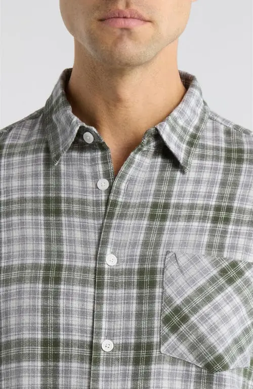 925 ORIGINALS Foreman Classic Fit Plaid Flannel Button-up Shirt - Dark Green/grey
