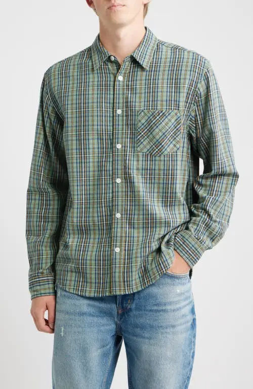 925 ORIGINALS Foreman Classic Fit Plaid Flannel Button-up Shirt - Green