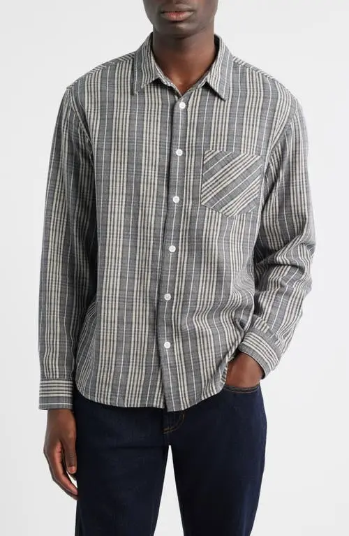 925 ORIGINALS Foreman Classic Fit Plaid Flannel Button-up Shirt - Grey
