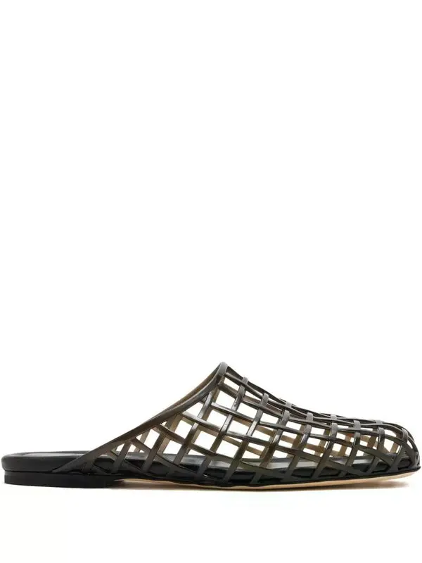 Vince Barcelona Lattice-detail Mules - Black