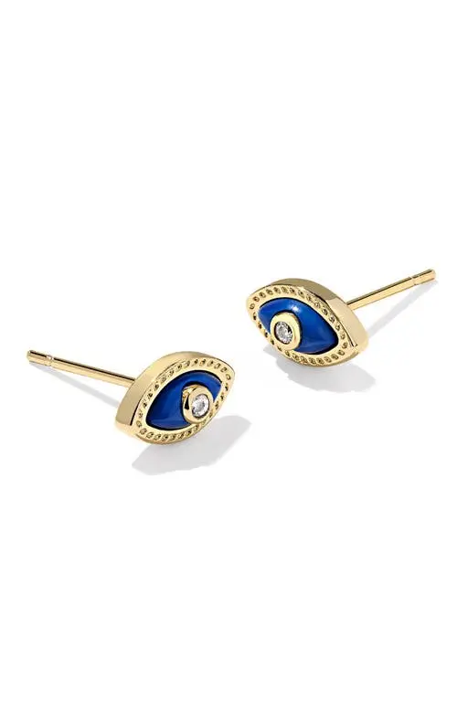 Kendra Scott Mini Eye Stud Earrings - Gold Dark Blue Magnesite