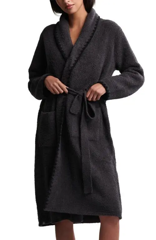 Barefoot Dreams Cozychic® Blanket Stitch Robe - Carbon