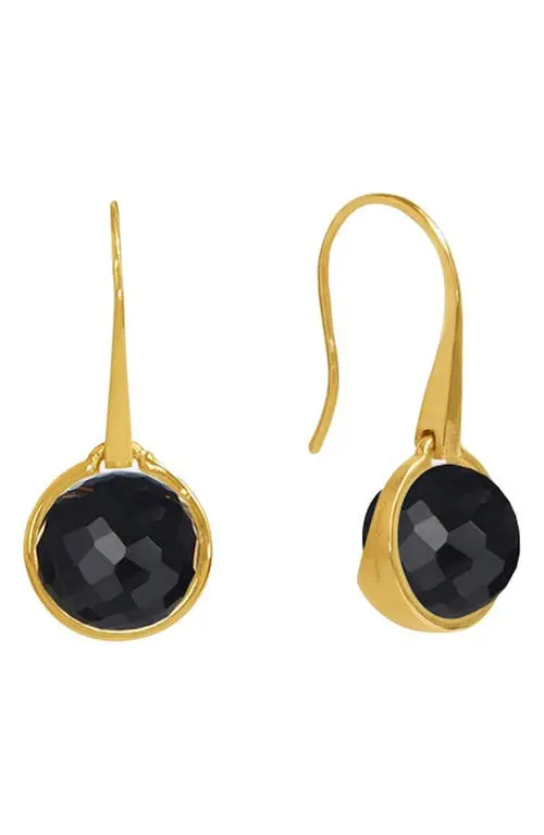 DEAN DAVIDSON Ipanema Onyx Drop Earrings - Yellow Gold/onyx