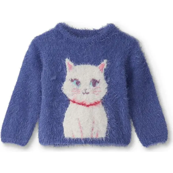 HATLEY Intarsia Cat Crewneck Sweater