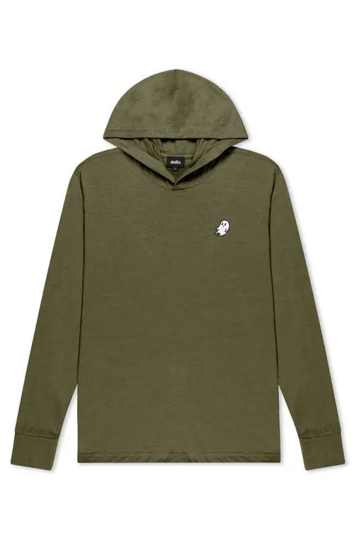 DALIX Ghost Hooded Long Sleeve Jersey Tee - Olive
