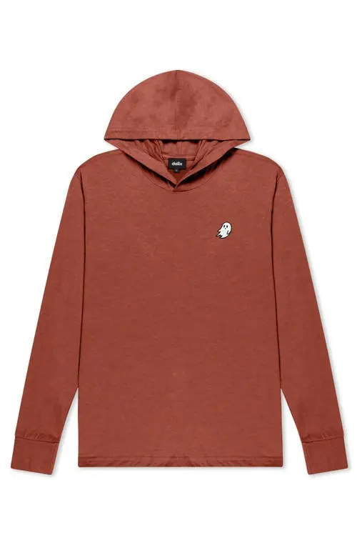 DALIX Ghost Hooded Long Sleeve Jersey Tee - Rust