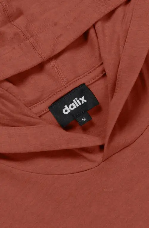 DALIX Ghost Hooded Long Sleeve Jersey Tee - Rust