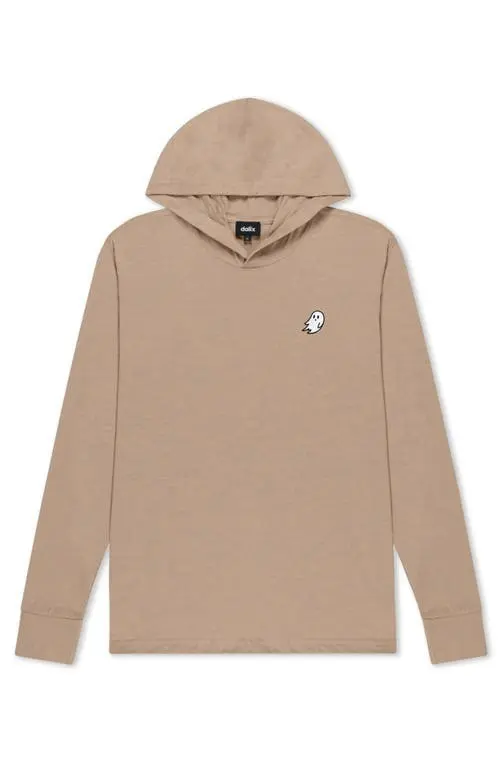 DALIX Ghost Hooded Long Sleeve Jersey Tee - Tan