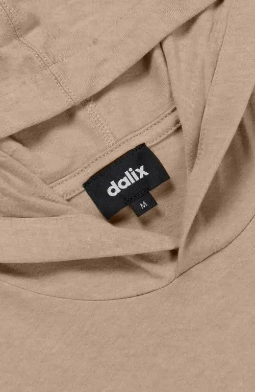 DALIX Ghost Hooded Long Sleeve Jersey Tee - Tan