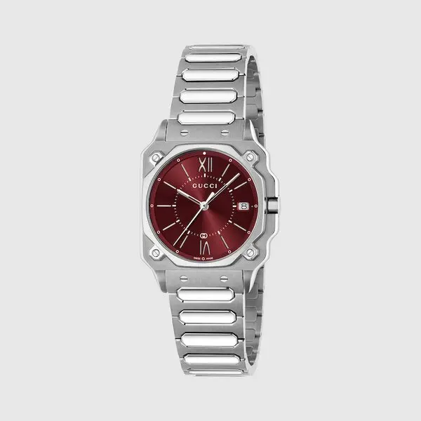Gucci G-flat 30mm Stainless Steel Watch - Bordeaux