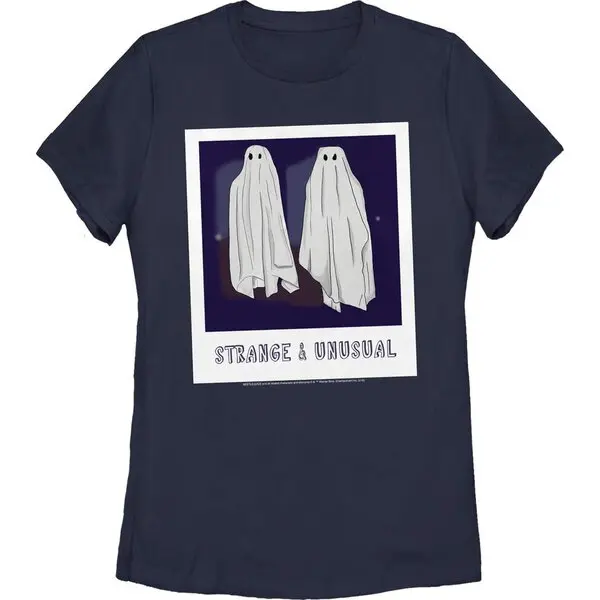 BEETLEJUICE Halloween Ghost Photo Graphic T-shirt - Navy Blue