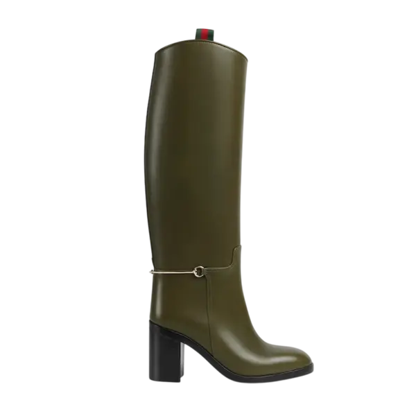 Gucci Leather Boots With Horsebit Detail