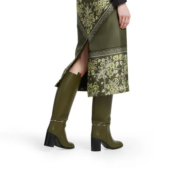Gucci Leather Boots With Horsebit Detail