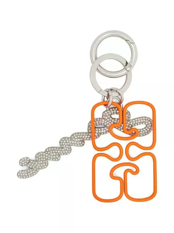 GANNI Chain-embellished Keyring - Silver