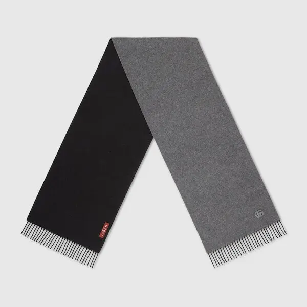 Gucci Cashmere Scarf With Patch Cashmere