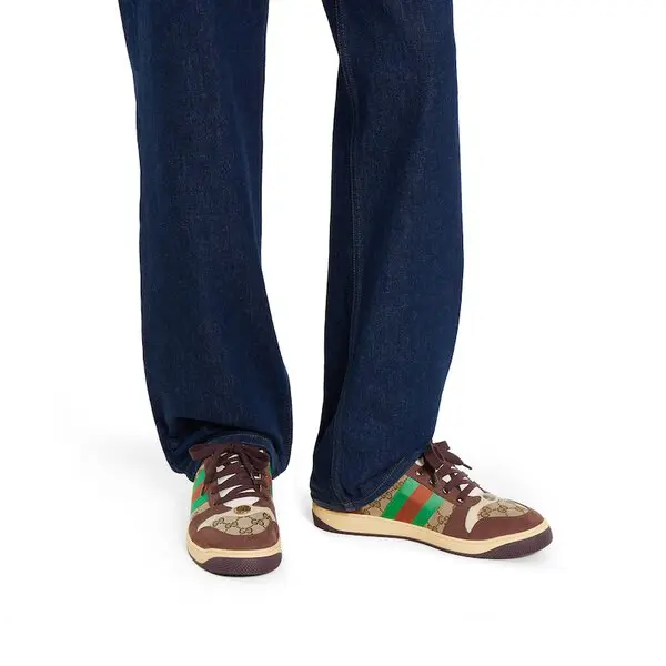 Gucci Screener Leather Sneaker - Brown