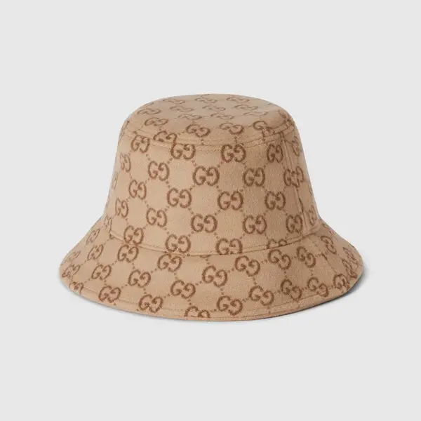 Gucci Gg Wool Bucket Hat - Beige