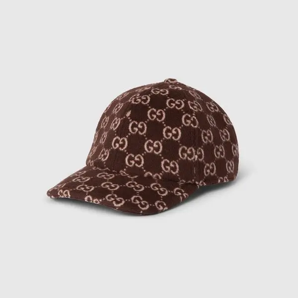 Gucci Gg Wool Baseball Cap - Brown