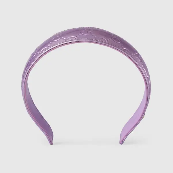 Gucci Gg Leather Hairband - Purple