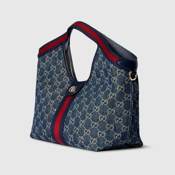Gucci Giglio Small Tote Bag Gg Canvas - Blue