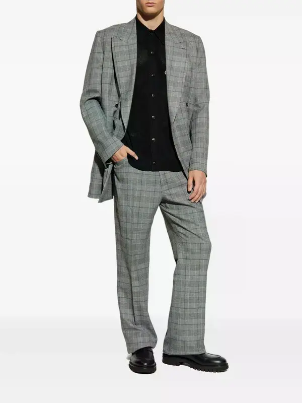 Amiri Checked Trousers - Grey