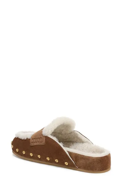 Veronica Beard Fenix Genuine Shearling Mule - Hazelwood Ecru