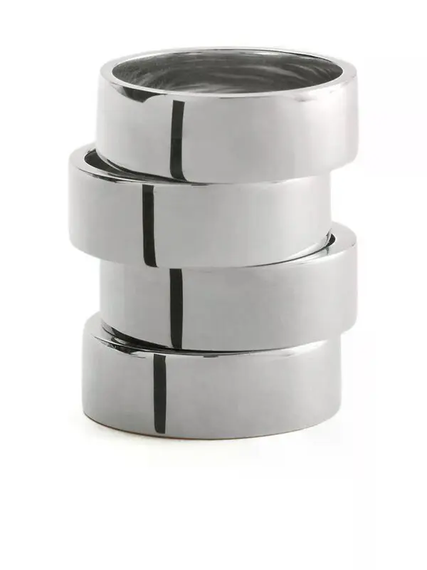 MAISON MARGIELA Number-engraved Stacked Rings - Silver