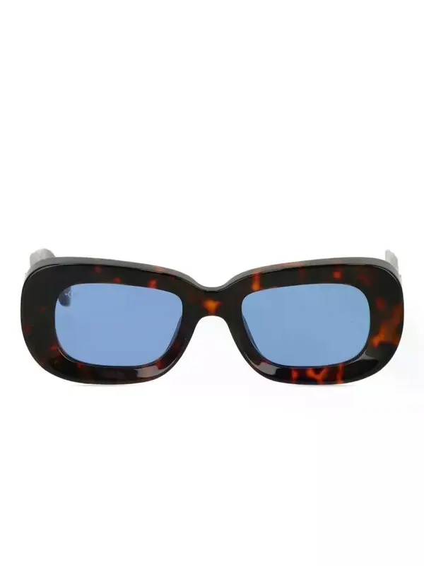 Off-White Tortoiseshell Rectangle Sunglasses - Brown