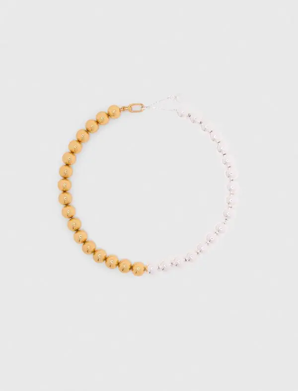 Maje Two-tone Pearl Necklace - Golden / Silver