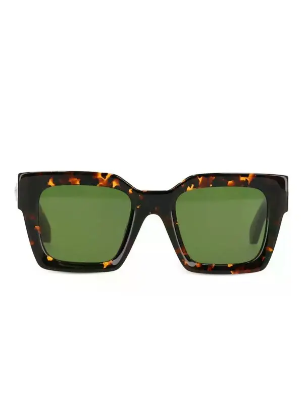Off-White Tortoiseshell Geometric Sunglasses - Black