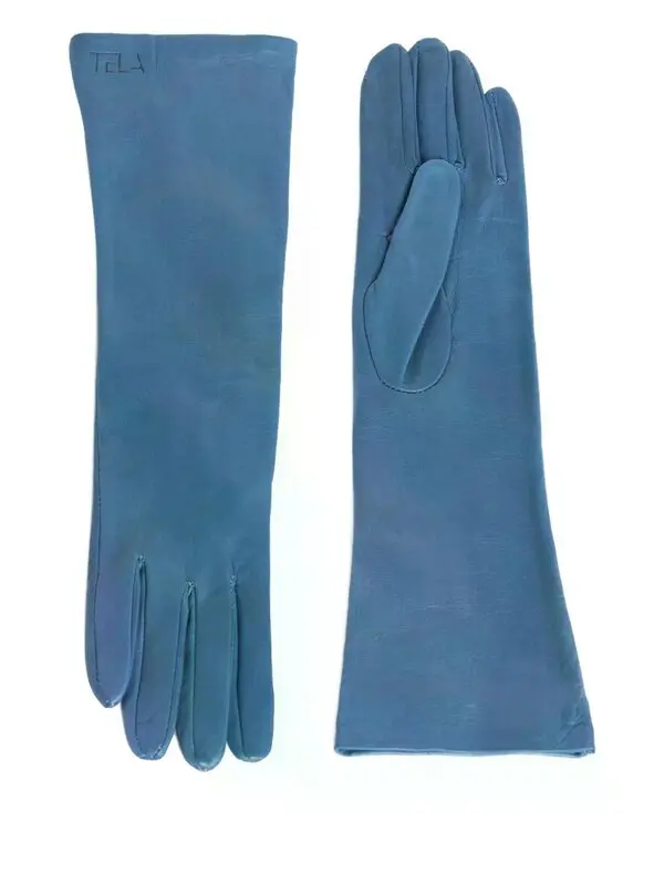 TELA Logo-debossed Gloves - Blue
