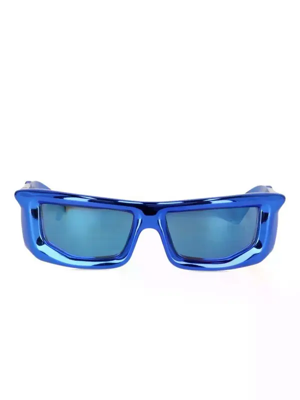 Off-White Metallic-effect Shield Sunglasses - Blue