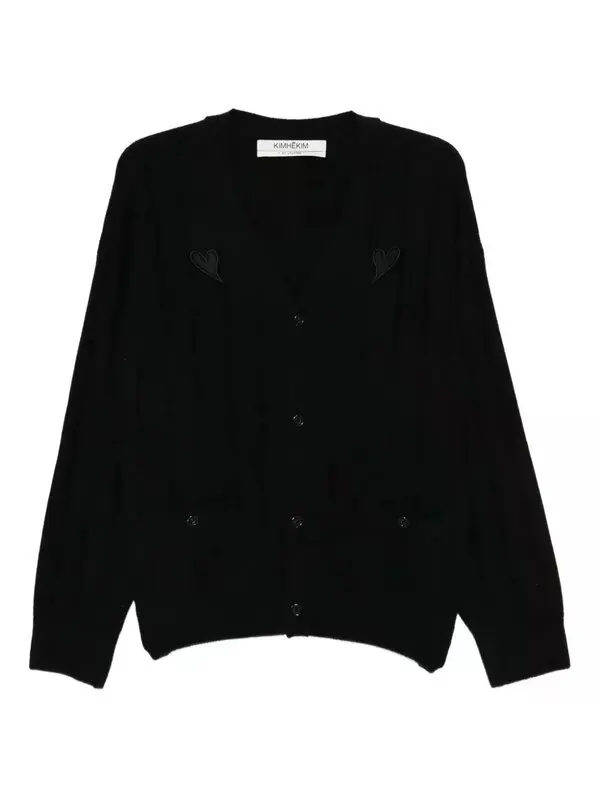 KIMHEKIM Heart-patch V-neck Cardigan
