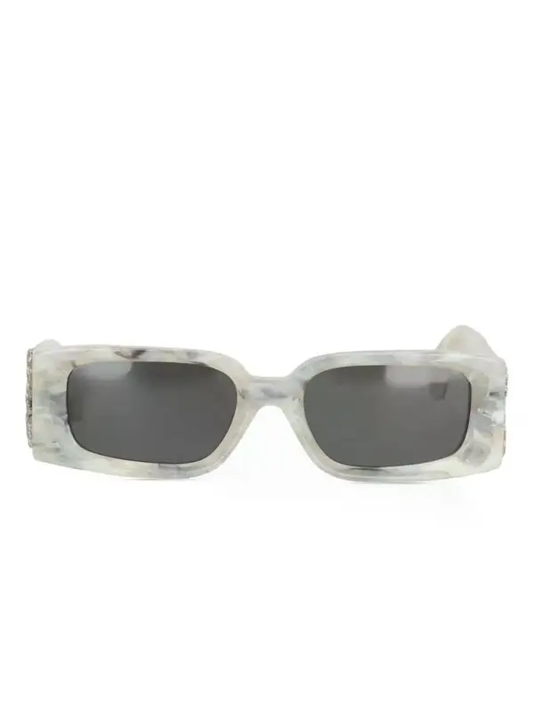 Off-White Marbled-effect Arrow-logo Sunglasses - Grey
