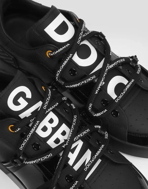 Dolce & Gabbana Portofino Sneakers In Calfskin And Patent Leather - Multicolor