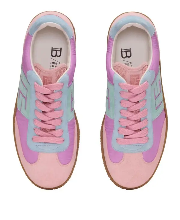 Balmain Swan Suede And Nylon Trainers - Multicolor