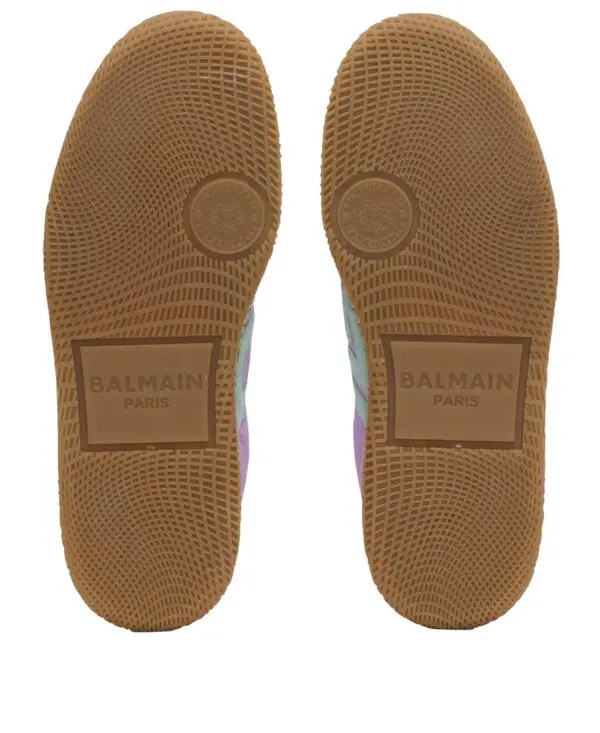 Balmain Swan Suede And Nylon Trainers - Multicolor