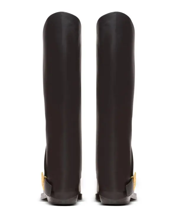 Balmain Flat Leather Boots
