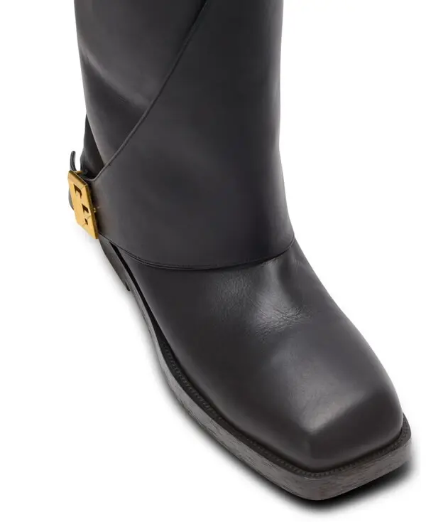 Balmain Flat Leather Boots