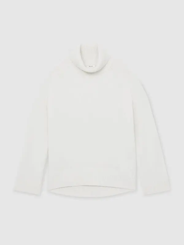 REISS Wool-cashmere Roll-neck Jumper - Cream