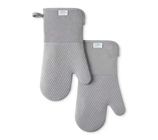 TOWN & COUNTRY Basketweave Oven Mitts 2-pack Set - One-color