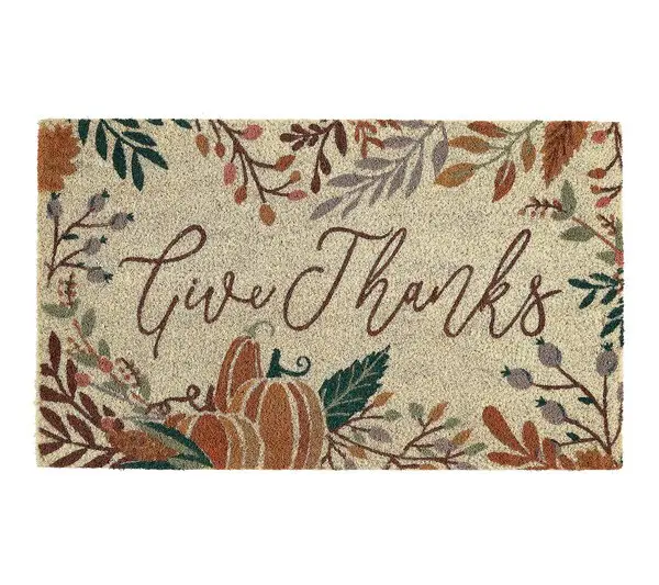 DESIGN IMPORTS Give Thanks Doormat - One-color