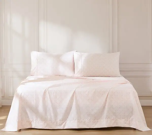 LUSH DECOR Romer Damask Sheet Set Peach 6-piece Set Queen - One-color