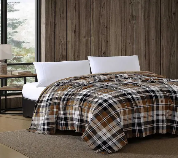 Eddie Bauer Trailhead Plaid Reversible Full/que En Blanket