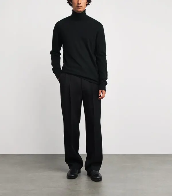 THE ROW Bjorn Cashmere Rollneck Sweater - Black