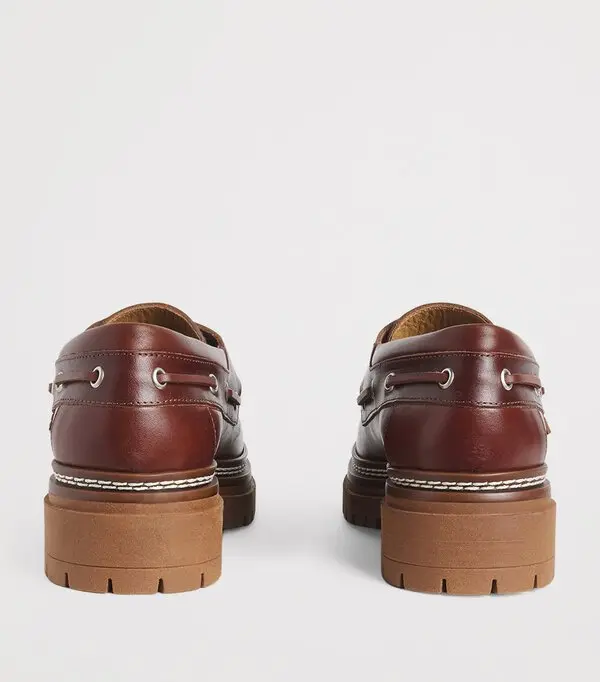 Max Mara Leather Heeled Boat Shoes