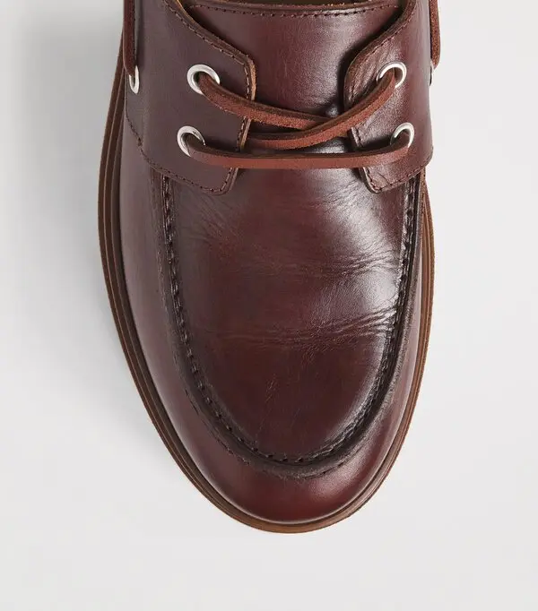 Max Mara Leather Heeled Boat Shoes