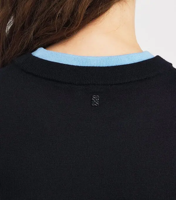 Sandro Wool Two-tone Sweater - Blue