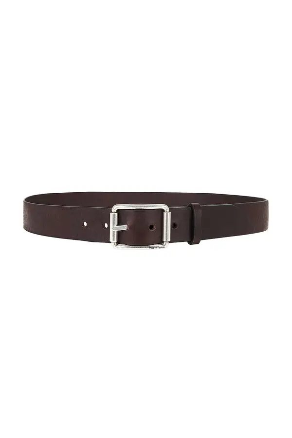 Rag & Bone Evan Leather Belt - Dark Espresso